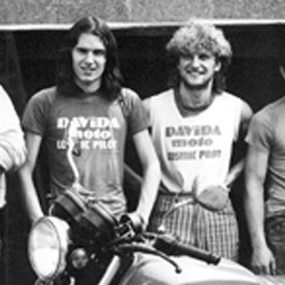 Davida T-Shirts - Black with White Davida Cosmic Pilot Logo – Davida SMML