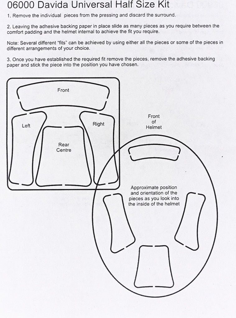 Universal Helmet Half Size Kit – Davida SMML